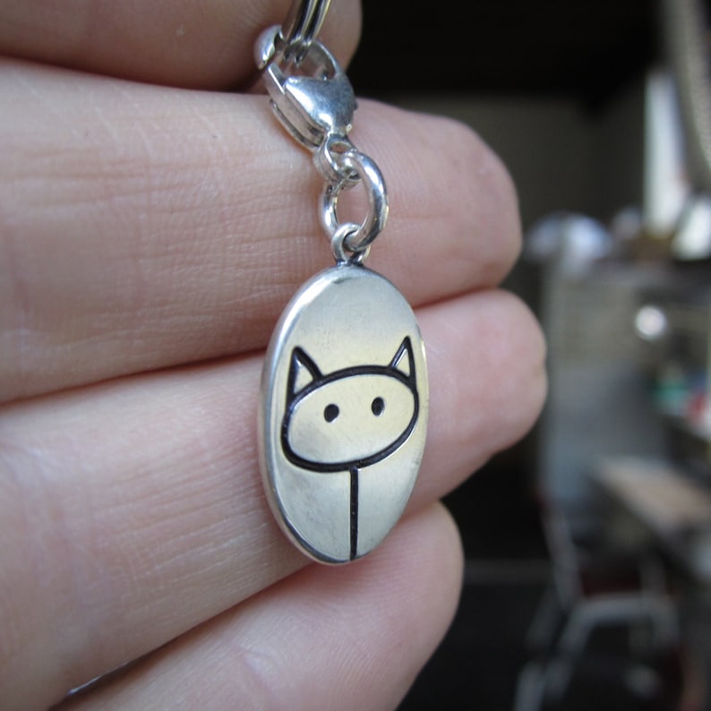 Sterling Silver Cat Keychain Best Cat Ever Keyring - Etsy