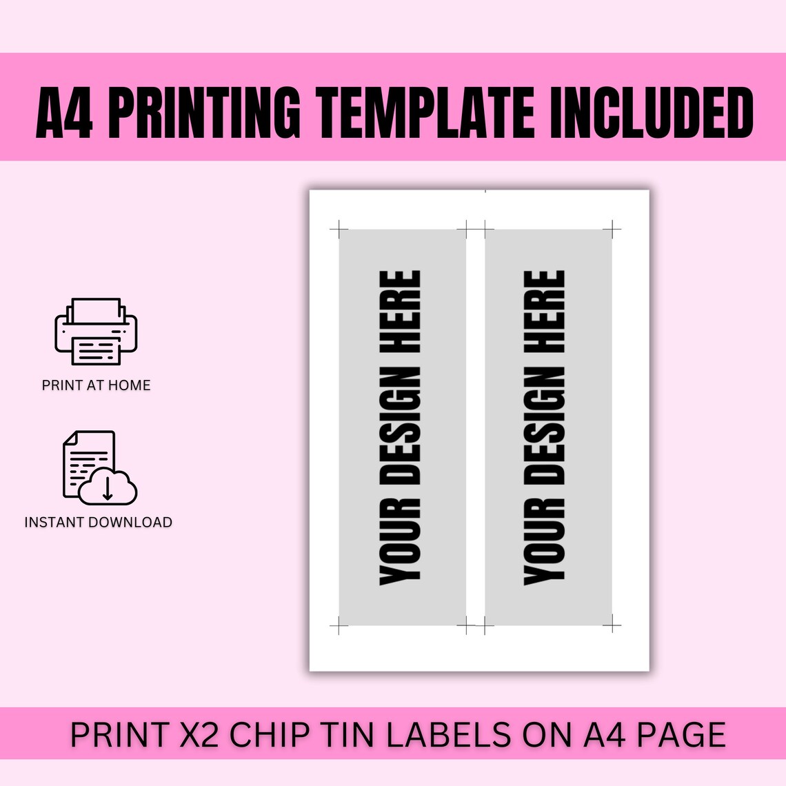 CANVA 45gram CHIP Tin Wrapper LABEL Template. Editable Wrapper Template ...
