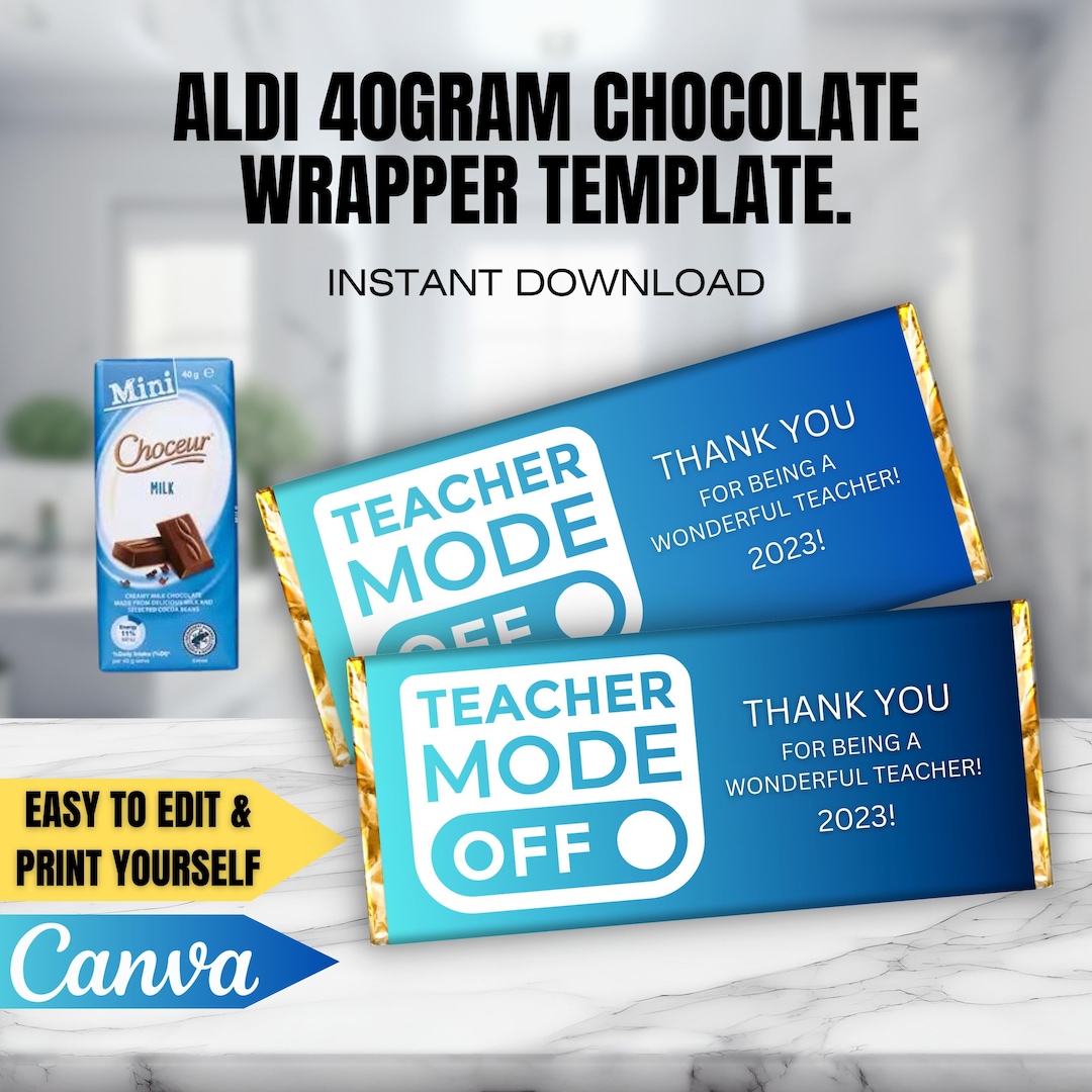 CANVA Teacher Appreciation Chocolate Wrapper Template, Teachers Gift ...