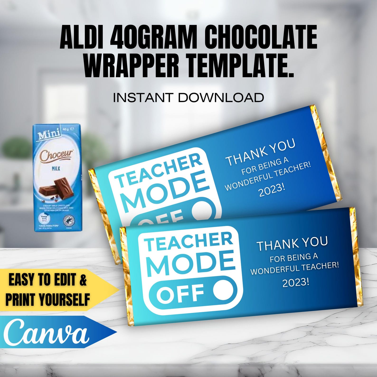 CANVA Teacher Appreciation Chocolate Wrapper Template, Teachers Gift ...