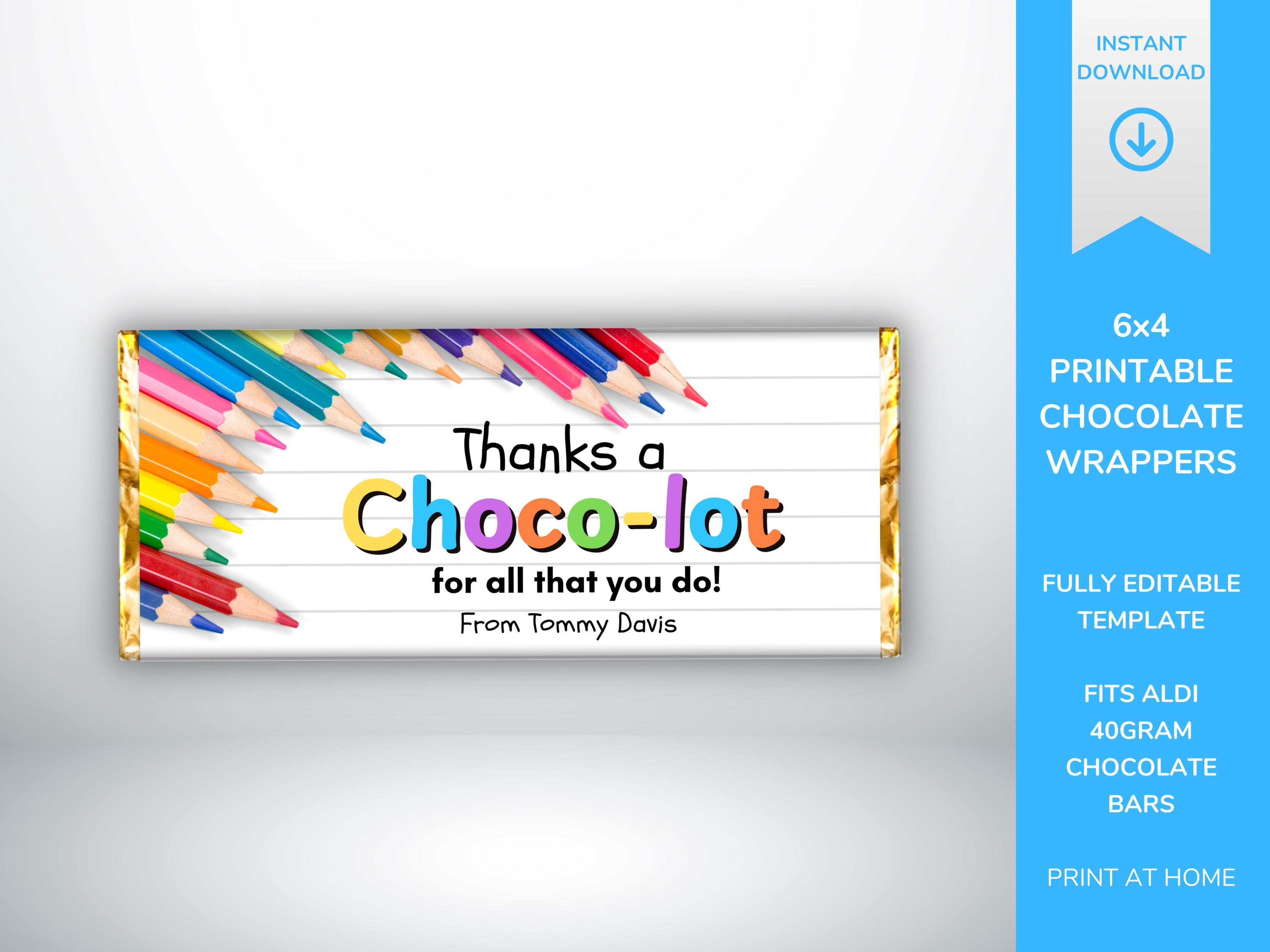 CANVA Teacher Appreciation Chocolate Wrapper Template, Teachers Gift ...