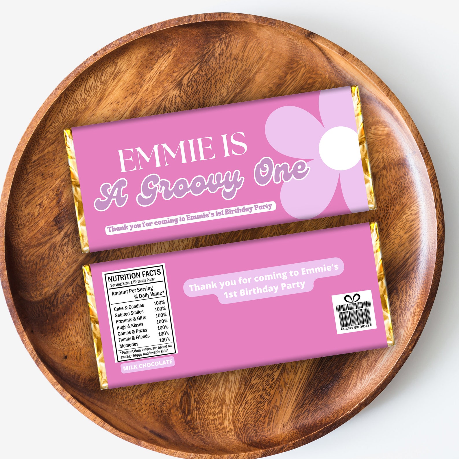 CANVA Groovy One Chocolate Bar Wrapper TEMPLATE, 40g Aldi Chocolate ...