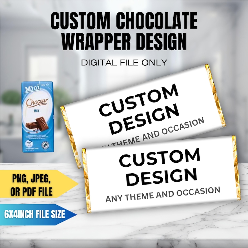 Custom Personalised Chocolate Wrapper, Chocolate Bar Design, Customised ...
