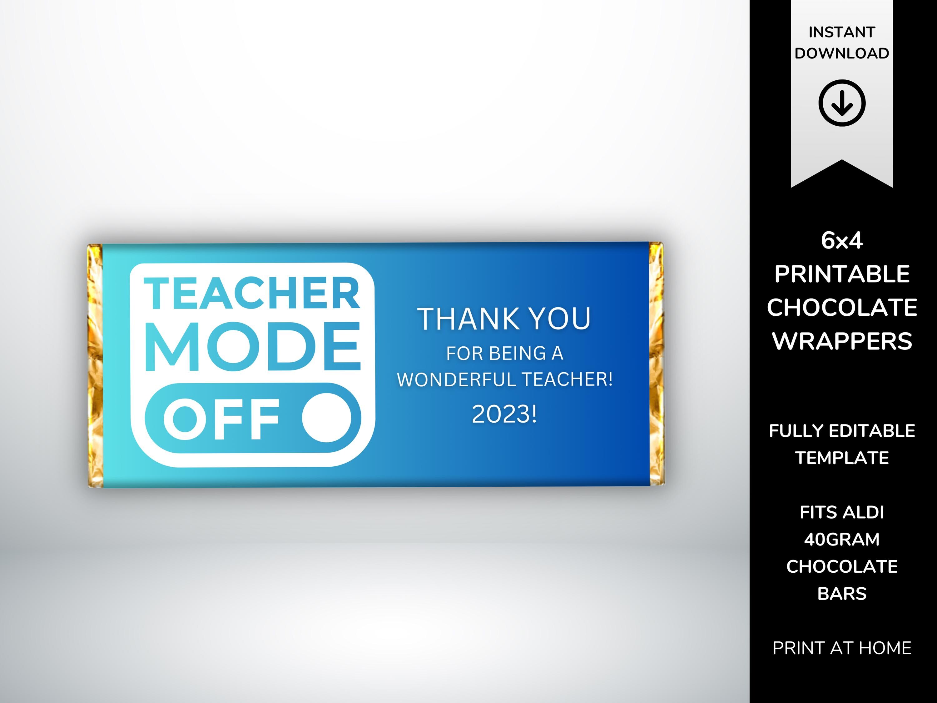 CANVA Teacher Appreciation Chocolate Wrapper Template, Teachers Gift ...