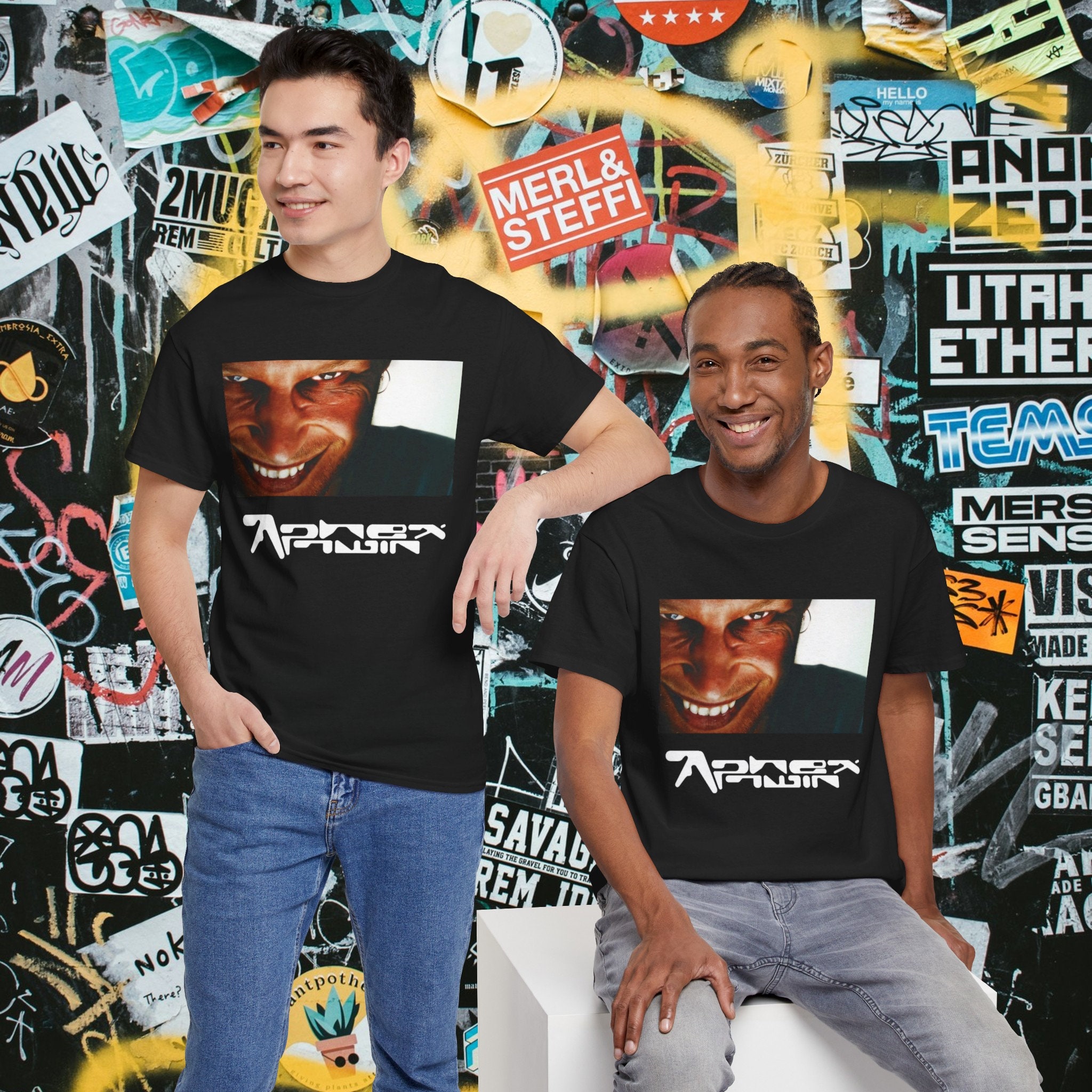 Aphex Twin Inspired Vintage Shirt Logo Band Shirt Punk Grunge Tee - Etsy