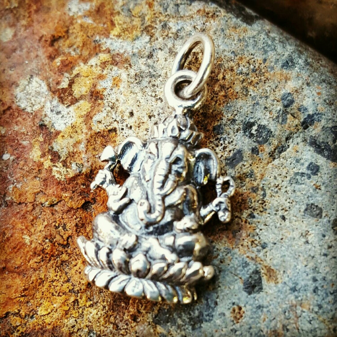 Ganesh Charm Sterling Silver Ganesh Necklace Yoga Jewelry - Etsy