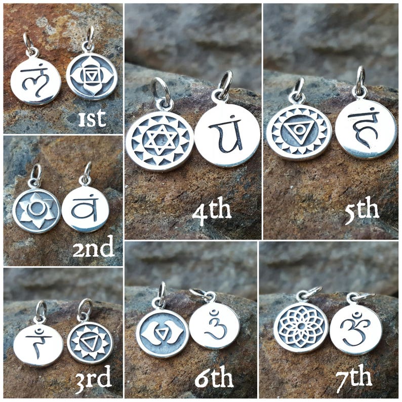Second Chakra Symbol Charm Small Sterling Silver Double - Etsy