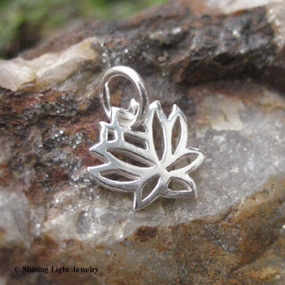 Tiny Lotus Charm Sterling Silver VERY SMALL Lotus Necklace - Etsy