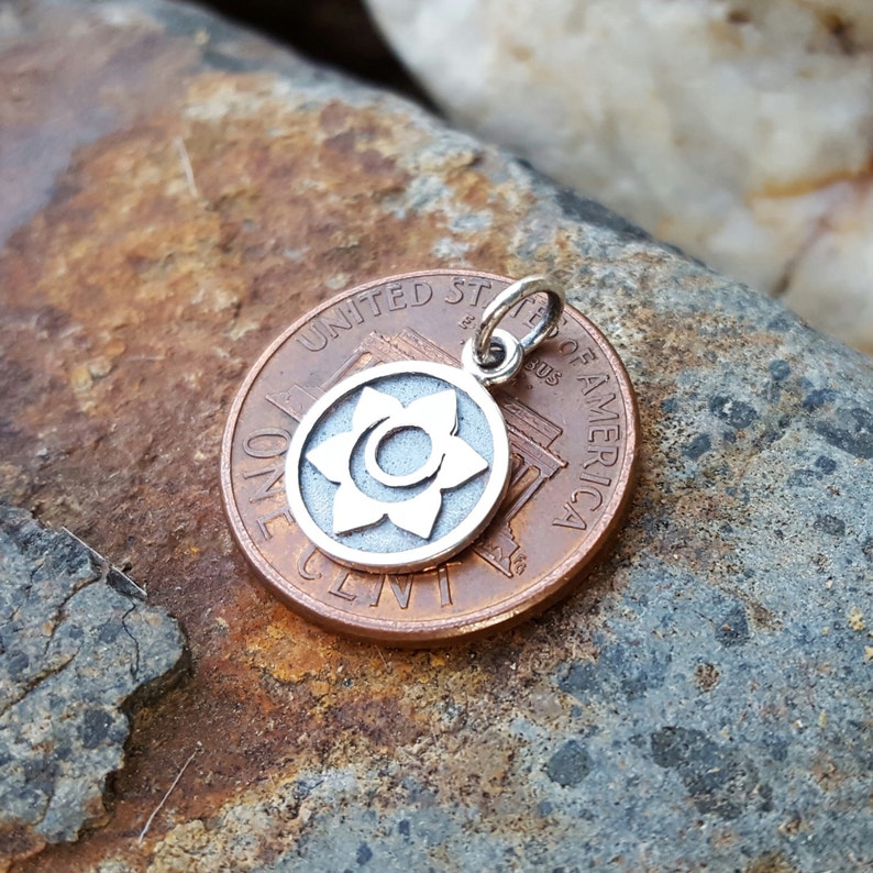 Second Chakra Symbol Charm Small Sterling Silver Double - Etsy