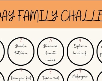 30 Day Family Connection Challenge, Family Calendar Printable, Family ...