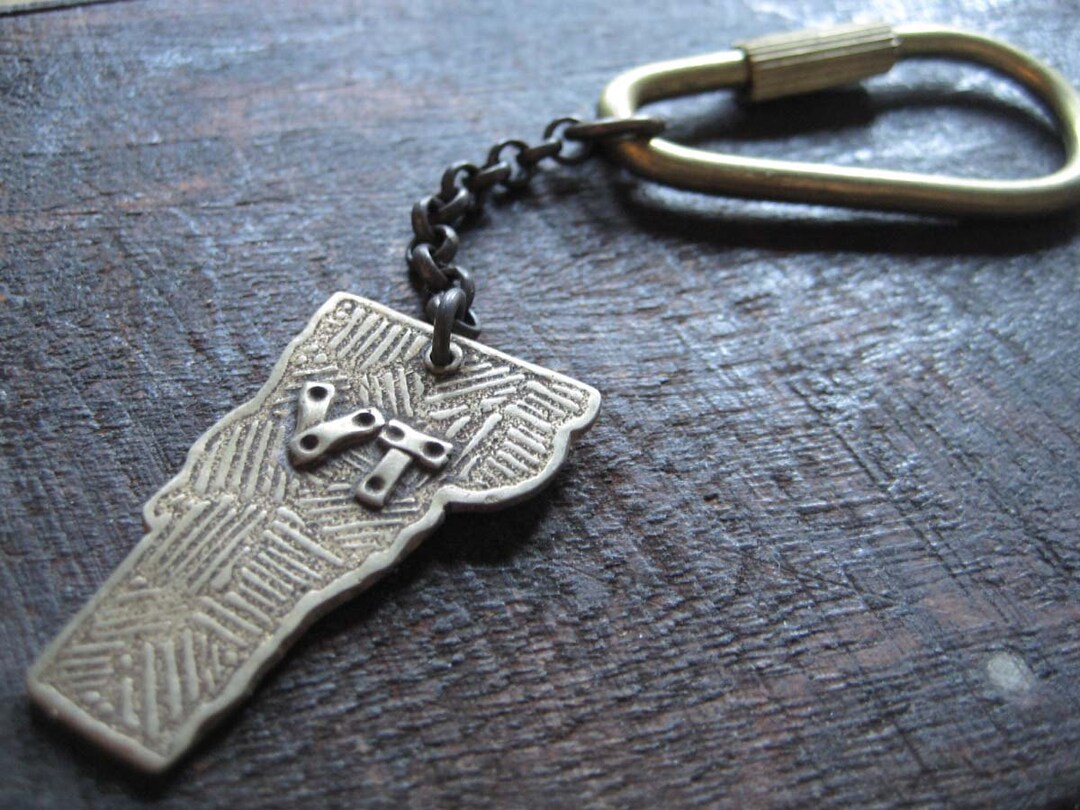 Brass Vermont Keychain - Etsy