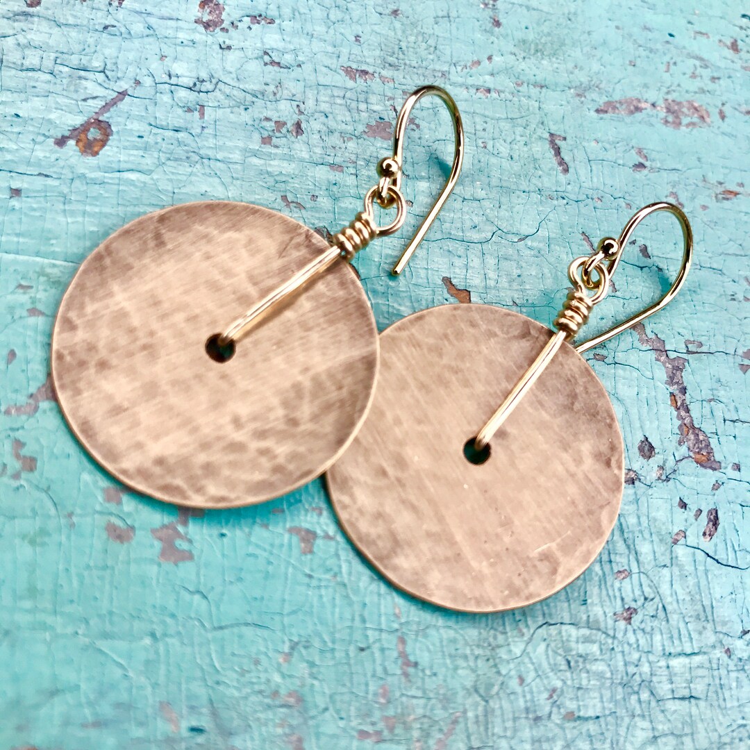 Small Gold Disc Earrings - Etsy