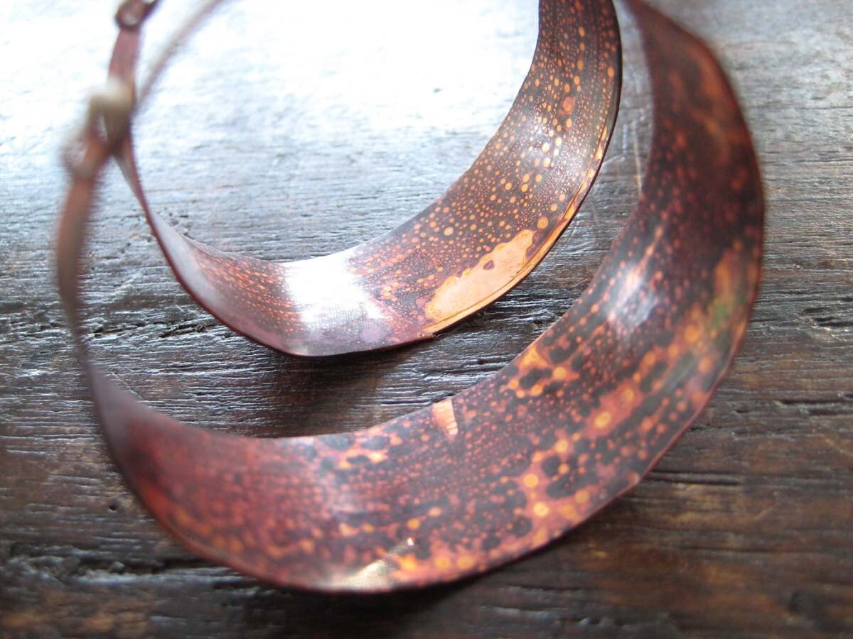 Large Copper Hoop Earrings | Etsy