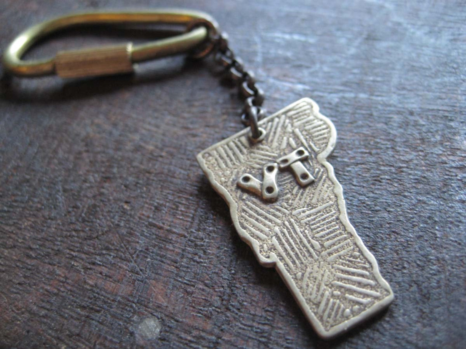 Brass Vermont Keychain - Etsy