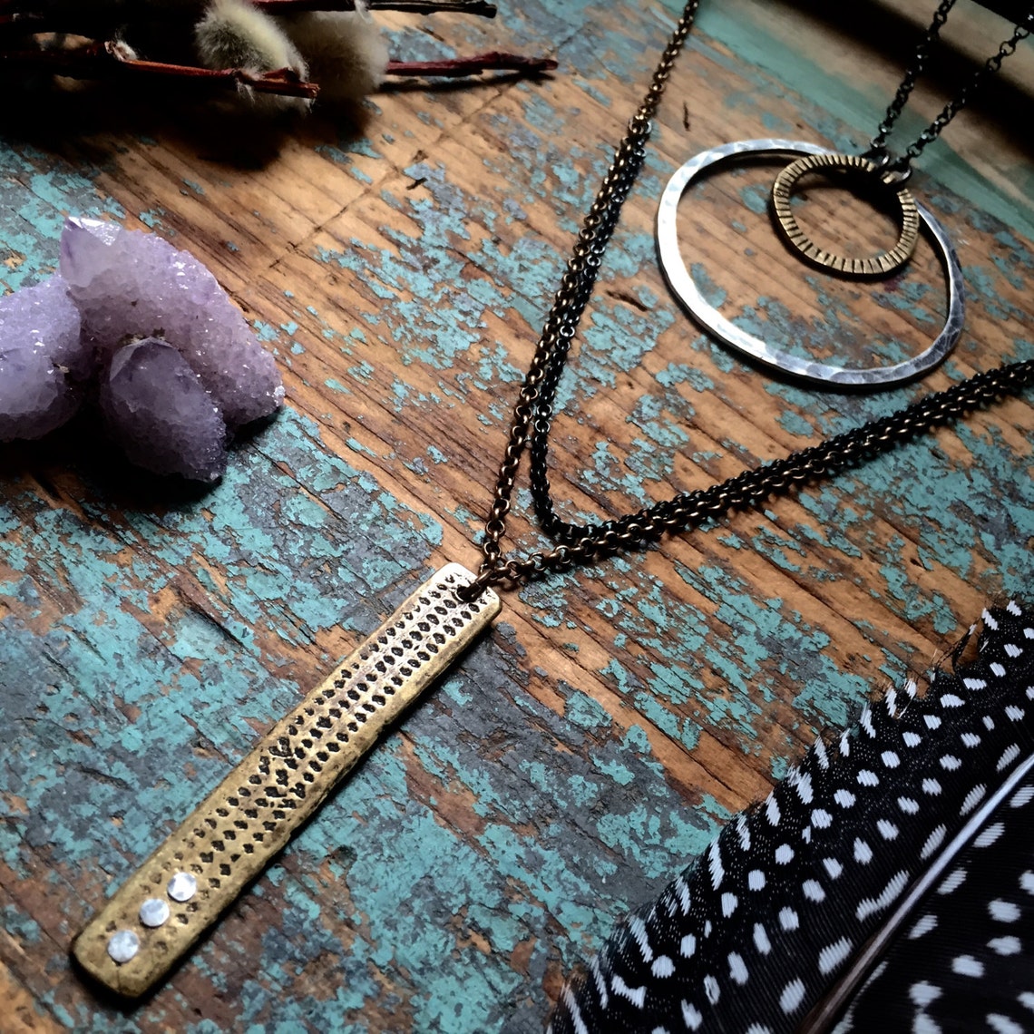 Riveted Brass Relic Necklace - Etsy