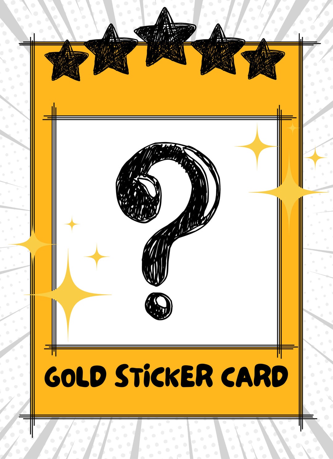 GOLD Sticker Card Mono Go Availabe on Goldblitz - Etsy