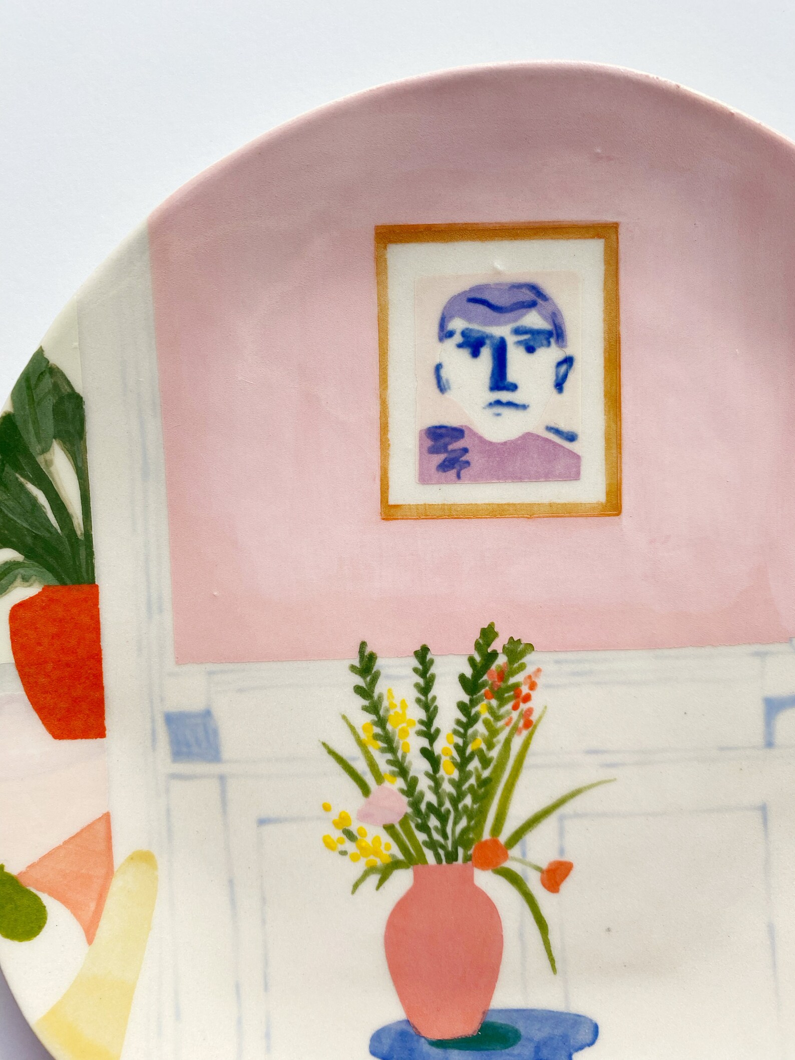 Hand-painted Porcelain Decorative Wall Plates, Multi-color Illustration ...