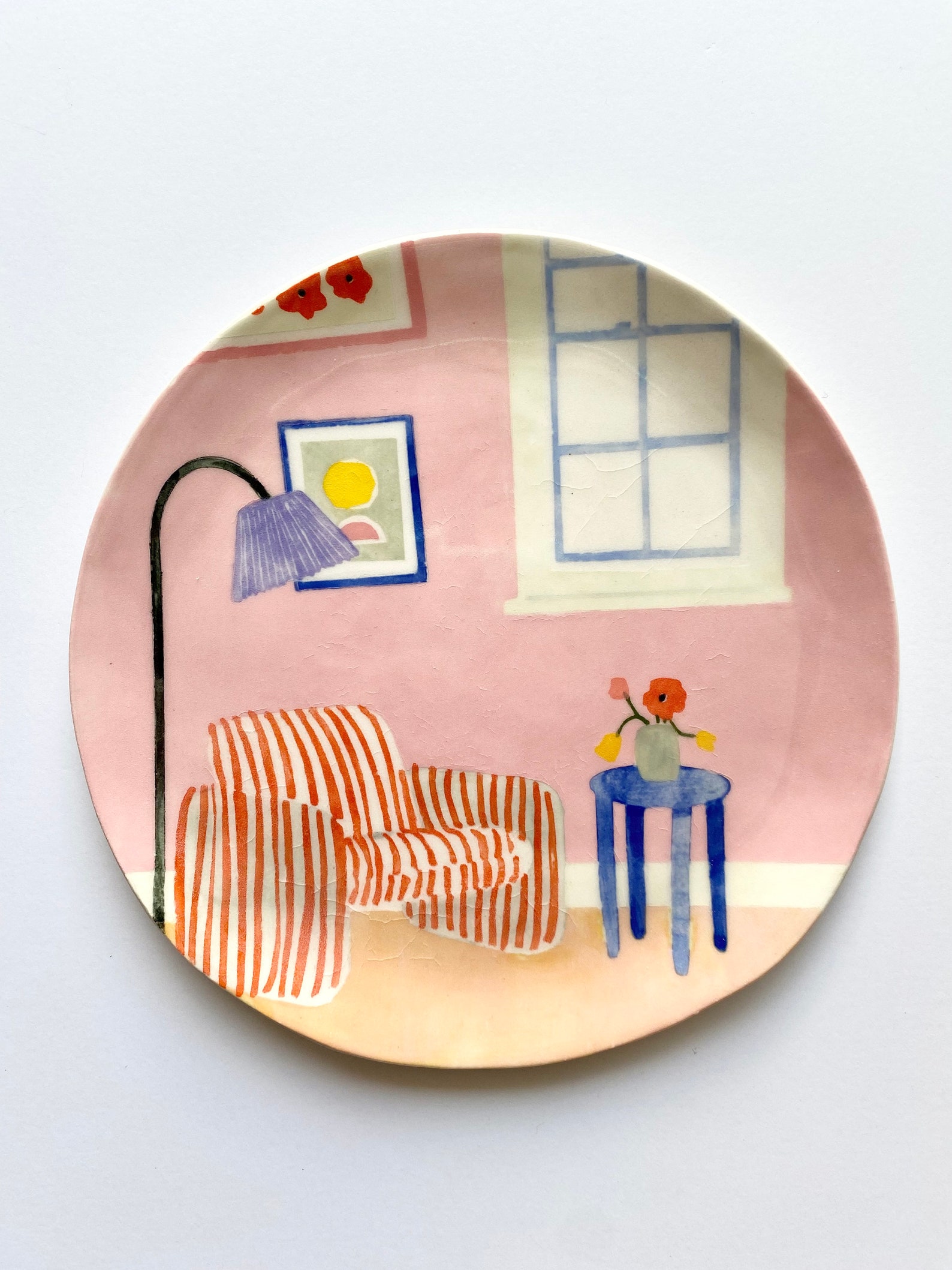 Hand-painted Porcelain Decorative Wall Plates, Multi-color Illustration ...
