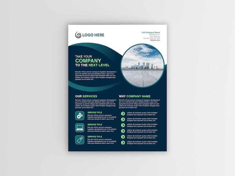 Single Page Corporate Business Flyer Template for Indesign - Etsy UK