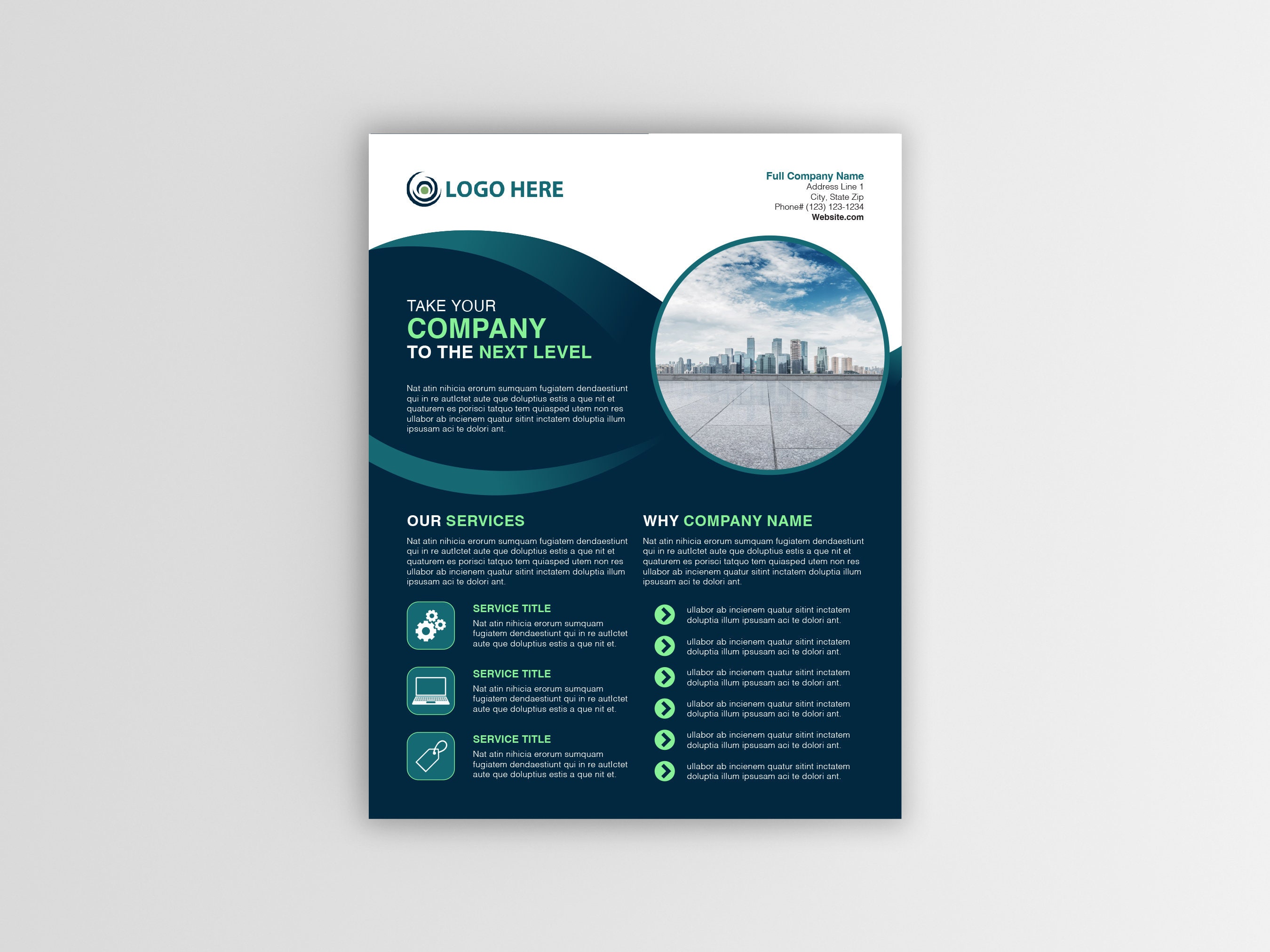 Single Page Corporate Business Flyer Template for Indesign - Etsy UK