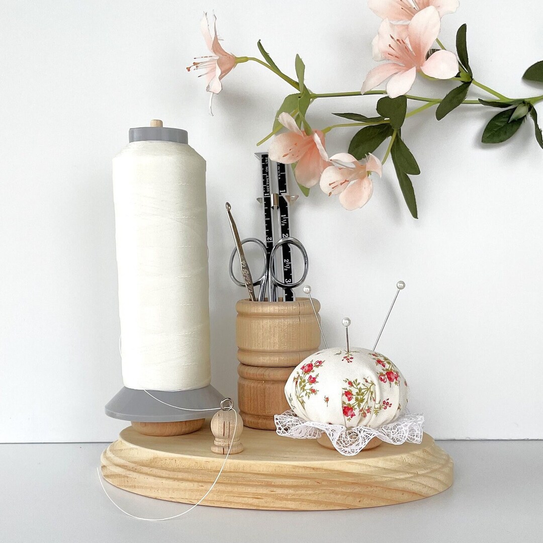 Single Thread Holder Red Rose, Scissor Holder With Pincushion, Thread ...