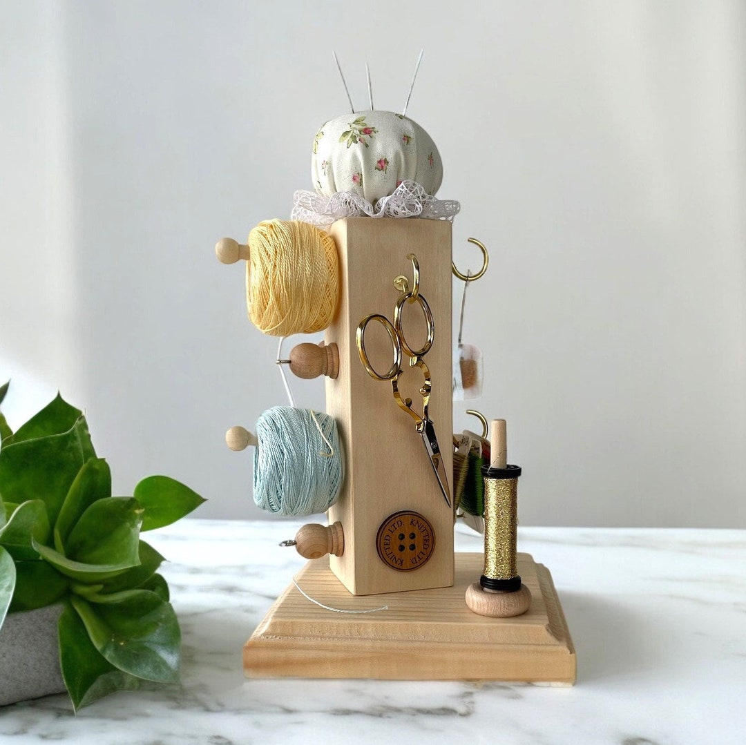 Embroidery Thread Holder, Seamstress Gift, Thread Stand With Pincushion ...