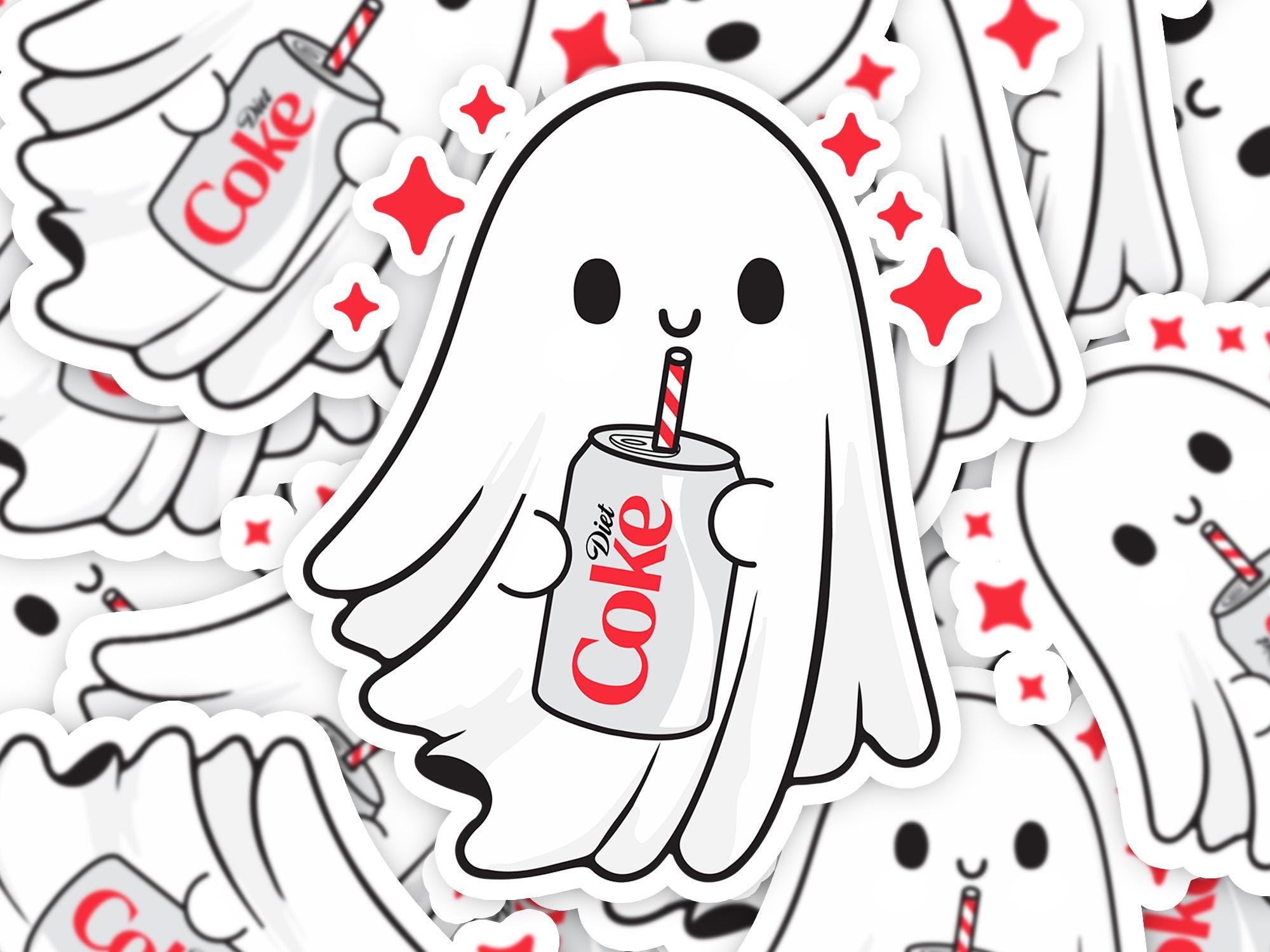 Diet Coke Ghost Sticker, Sarcastic Sayings Sticker, Sassy Sticker,i ...