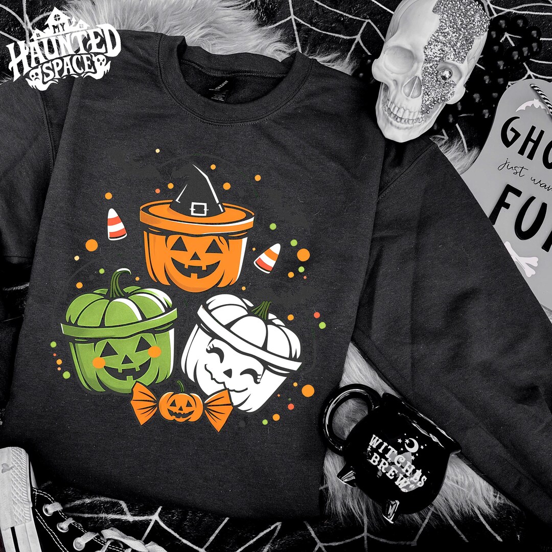 Halloween Buckets Sweatshirt Halloween Sweatshirt for Women Spooky ...
