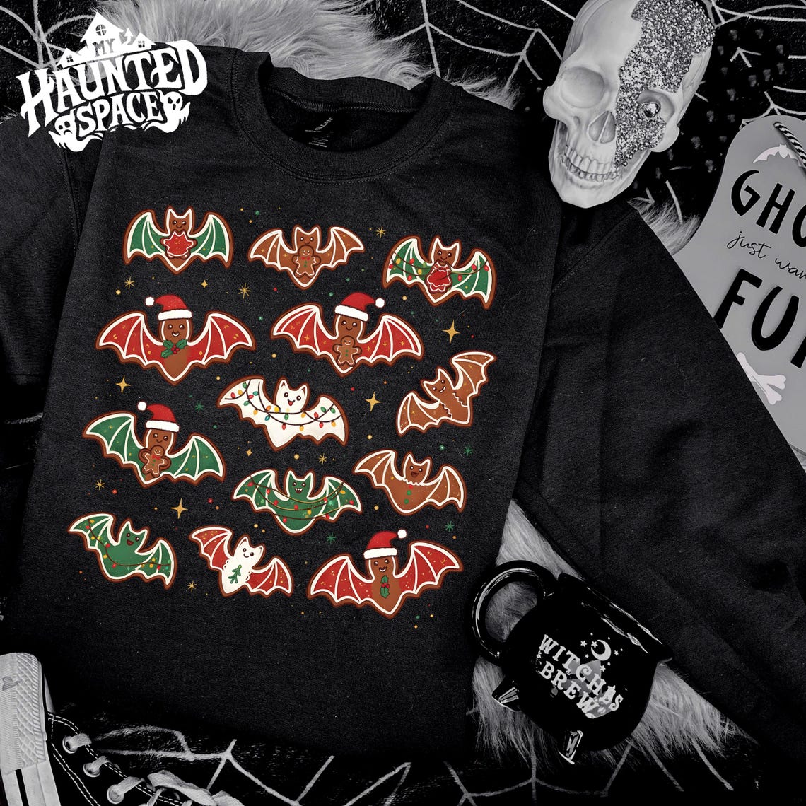 Gingerbread Bats Sweatshirt, It's Freakin Bats, Christmas Bats Shirt ...