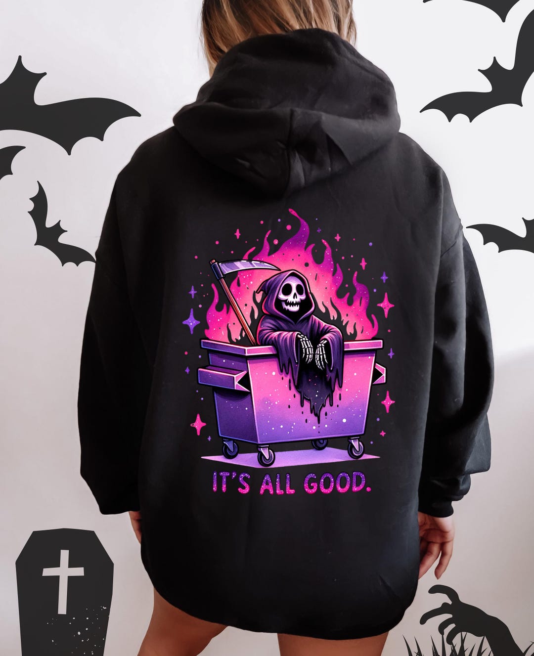 It's All Good Reaper Hoodie, Reaper Shirt, Sarcastic Hoodie, Dark Humor ...