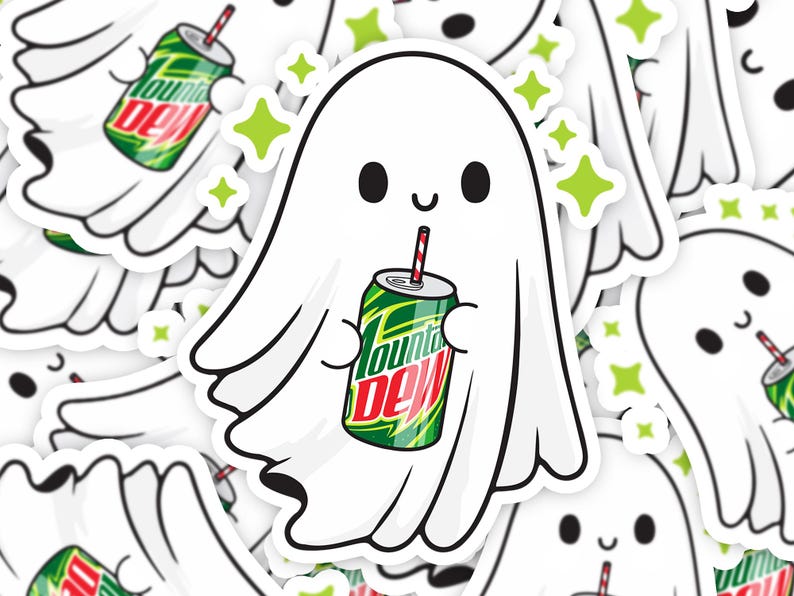 Mtn Dew Ghost Sticker, Soda Ghost Sticker,i Need a Mountain Dew, Water ...