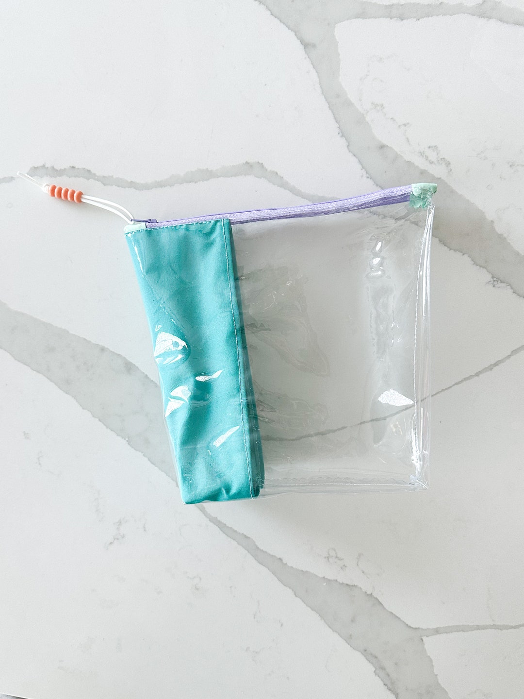 Clear Vinyl Pouch Large - With Color Pop - PETUNIAS by Kelly - Etsy
