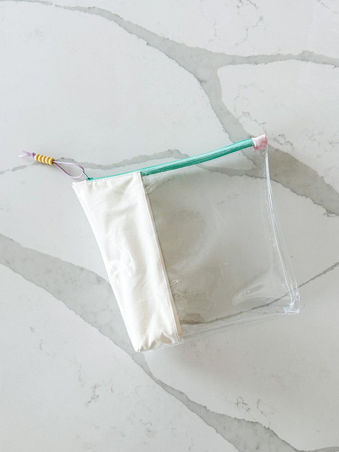 Clear Vinyl Pouch Large With Color Pop PETUNIAS by Kelly - Etsy