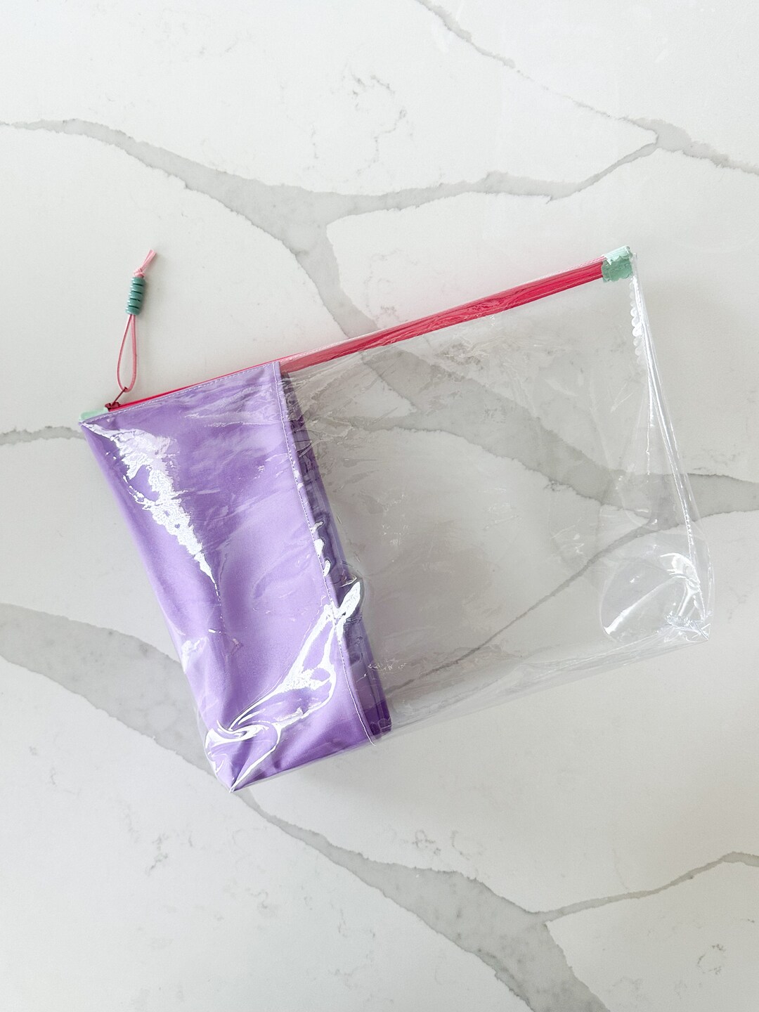 Clear Vinyl Pouch Extra Large With Color Pop PETUNIAS by - Etsy