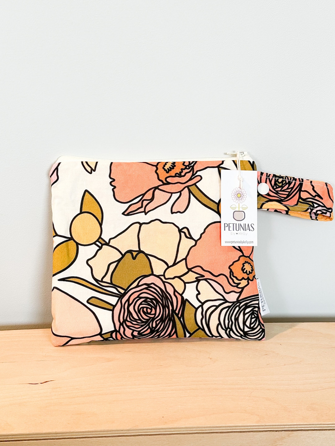 The ICKY Bag Petite Wetbag PETUNIAS by Kelly Indie Designer Fabric ...