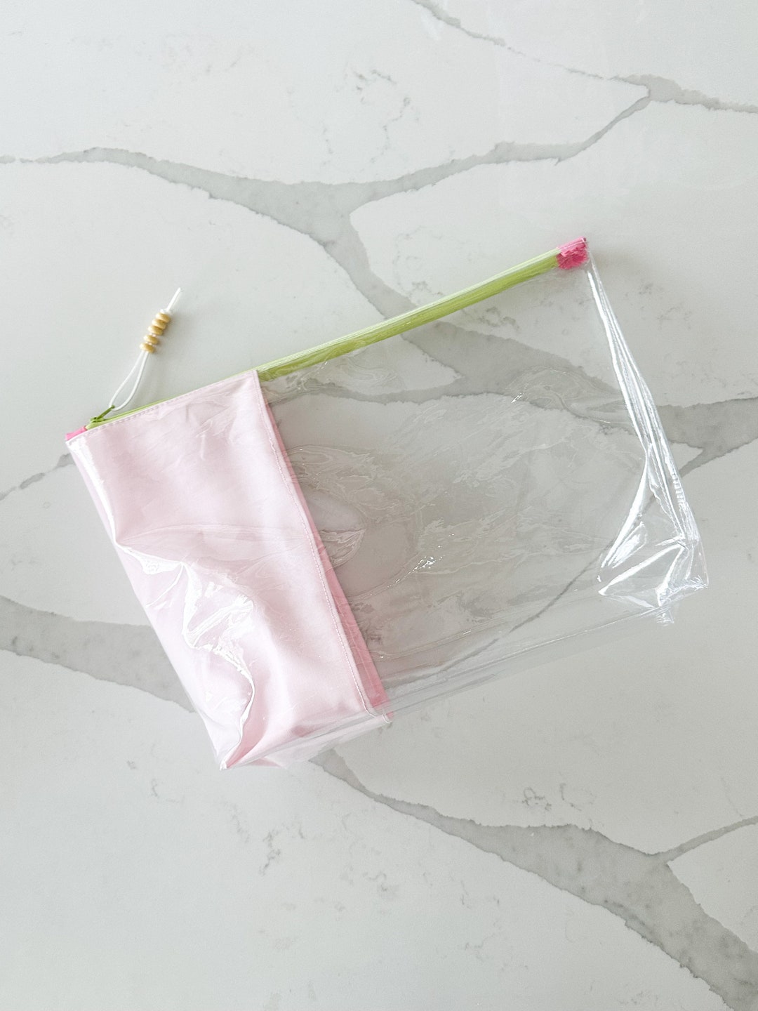 Handmade Clear Vinyl Pouch | Colorful Zipper Bag for Travel, Craft ...