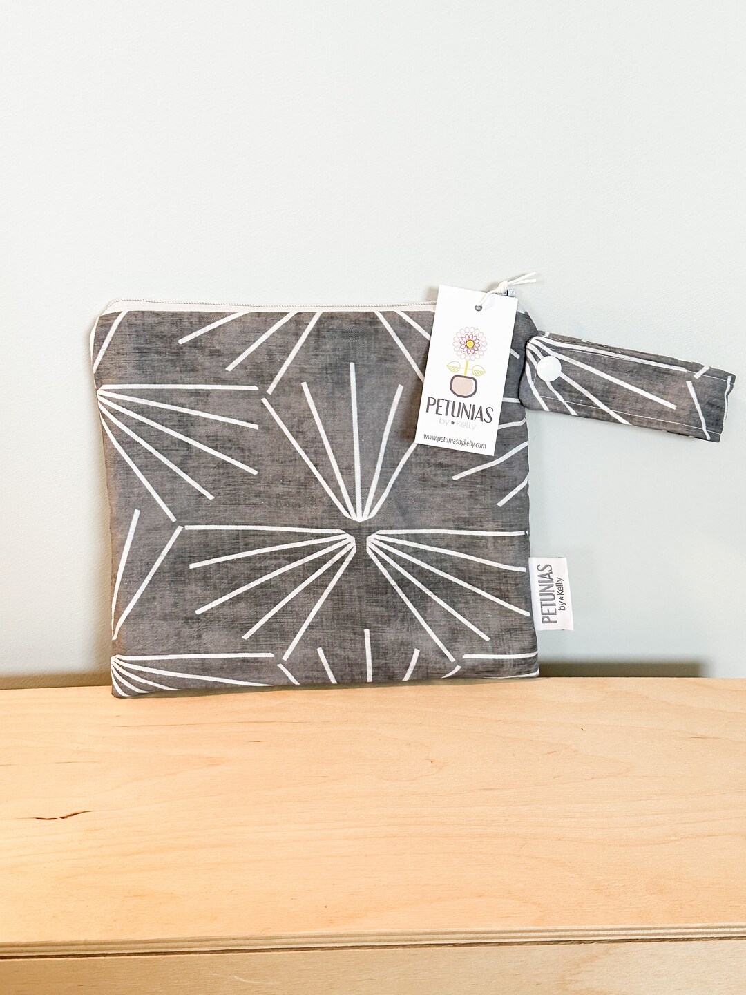 Gray Geo Small Wet Bag | Reusable Waterproof Storage - Etsy
