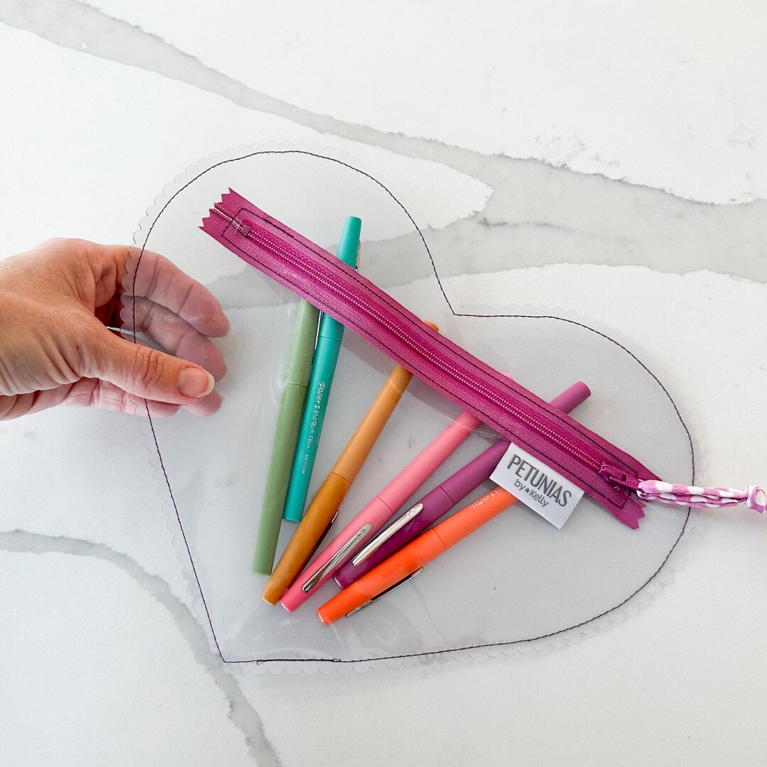 Clear Heart Zipper Pouch: Jelly Vinyl Cosmetic Travel Bag - Etsy