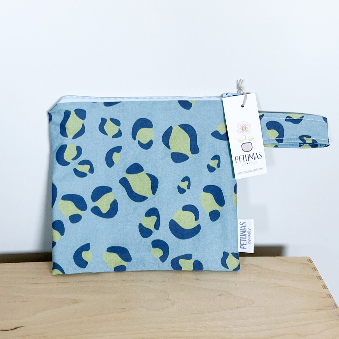 Blue Leopard Small Wet Bag: Reusable Waterproof Storage - Etsy