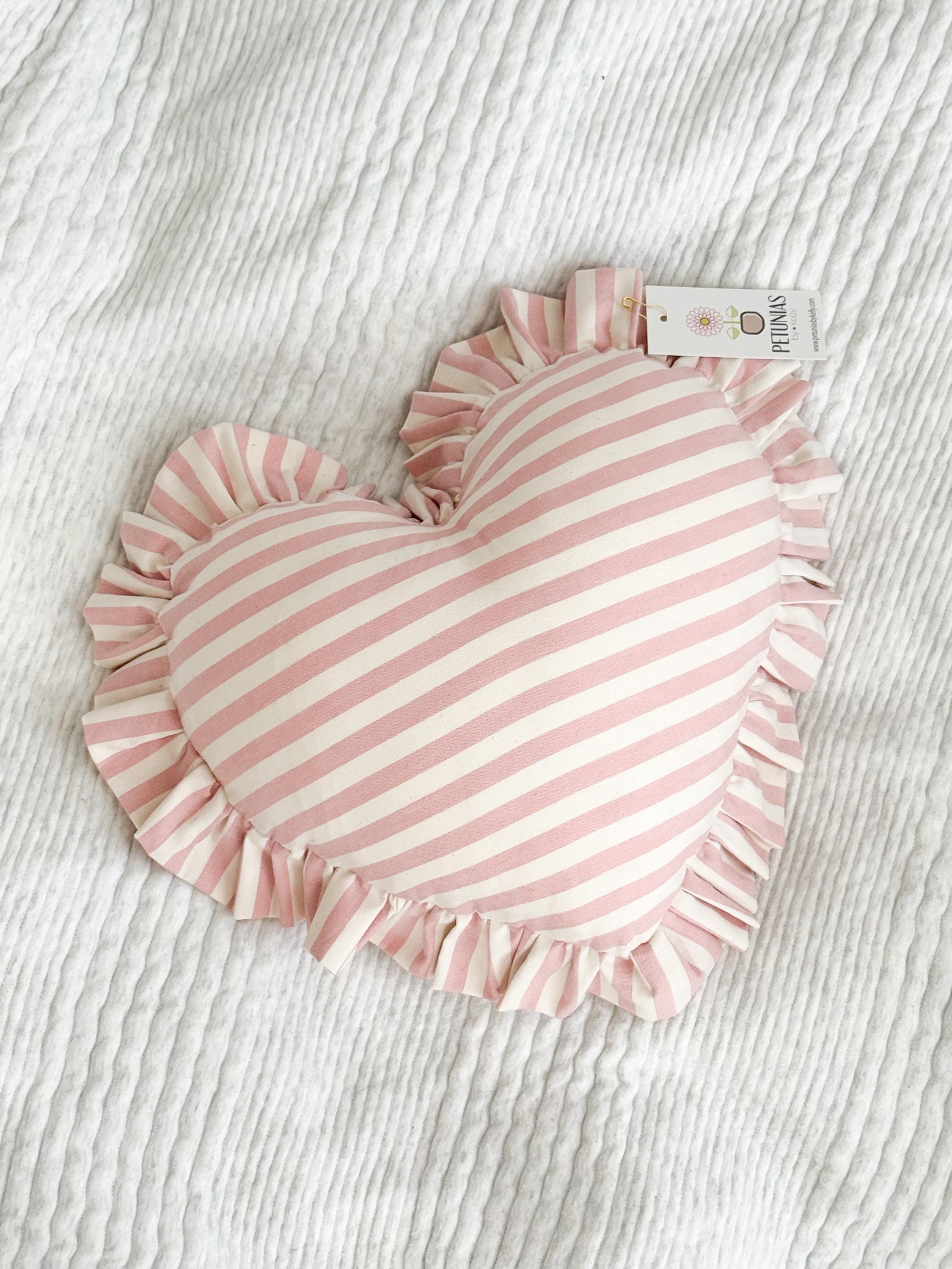 Ruffle Heart Pillow: Cottagecore Coquette Room Decor - Girly Accent ...