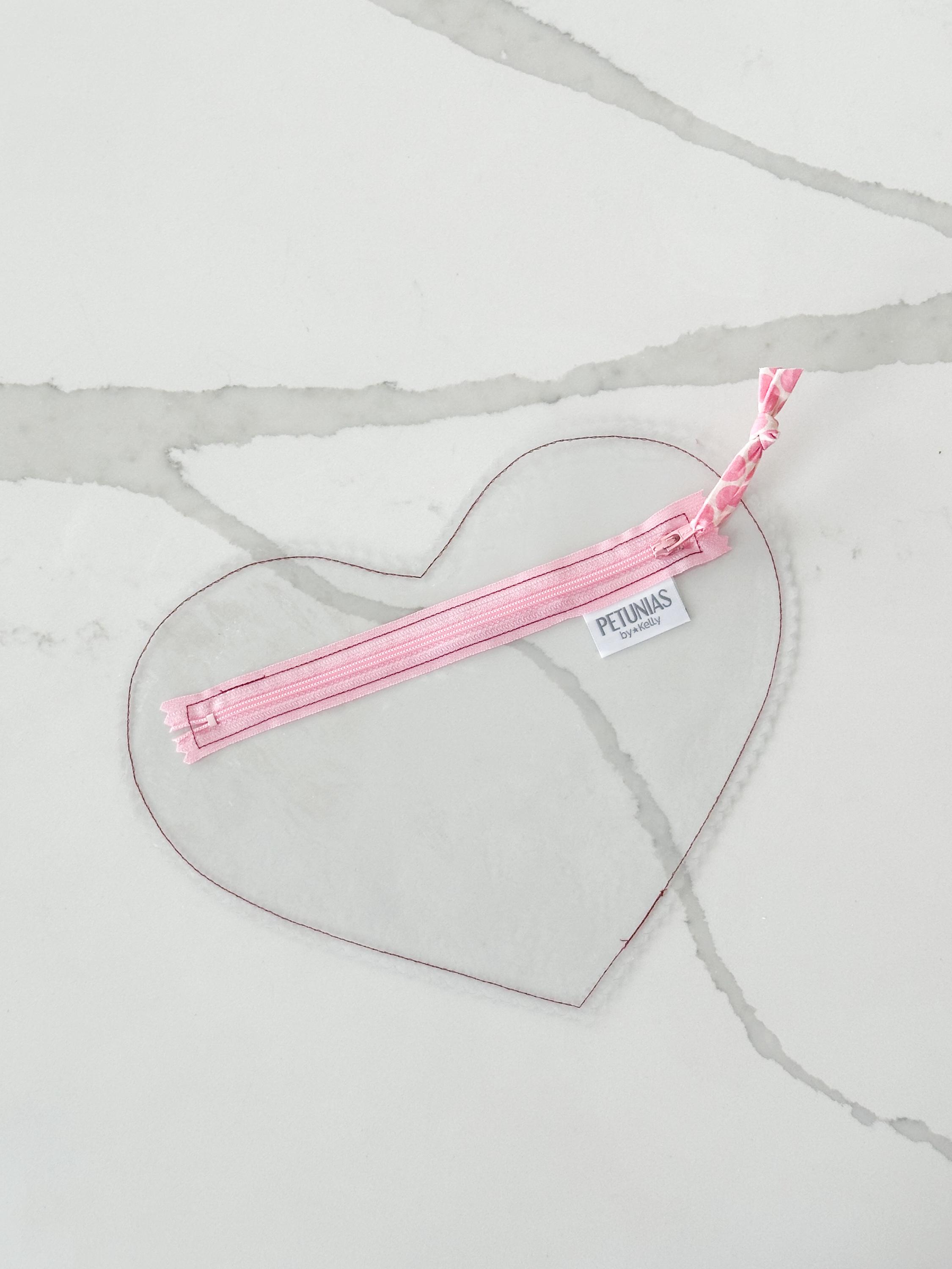 Clear Heart Zipper Pouch: Jelly Vinyl Cosmetic Travel Bag - Etsy