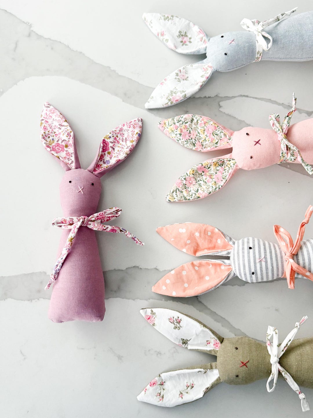 Handmade Linen Stuffed Bunny: Soft Plush Easter Toy, Nursery Decor, Kid ...