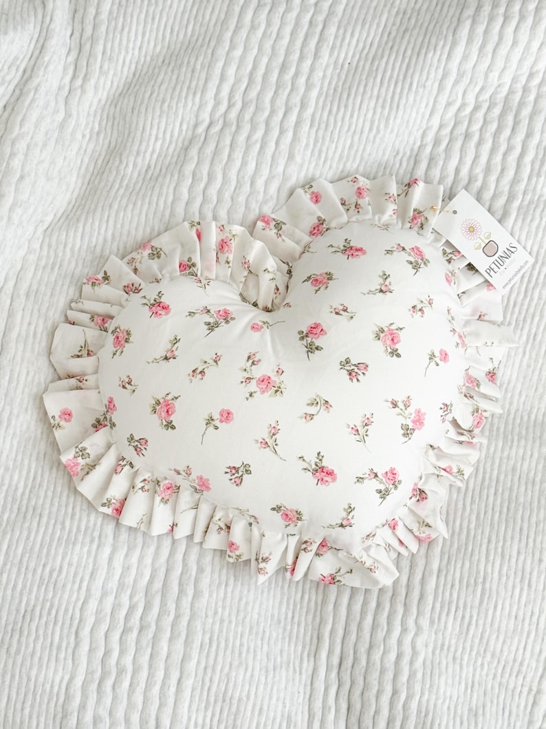 Ruffle Heart Pillow: Cottagecore Coquette Room Decor - Girly Accent ...