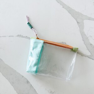 Clear Vinyl Pouch Small With Color Pop PETUNIAS by Kelly - Etsy