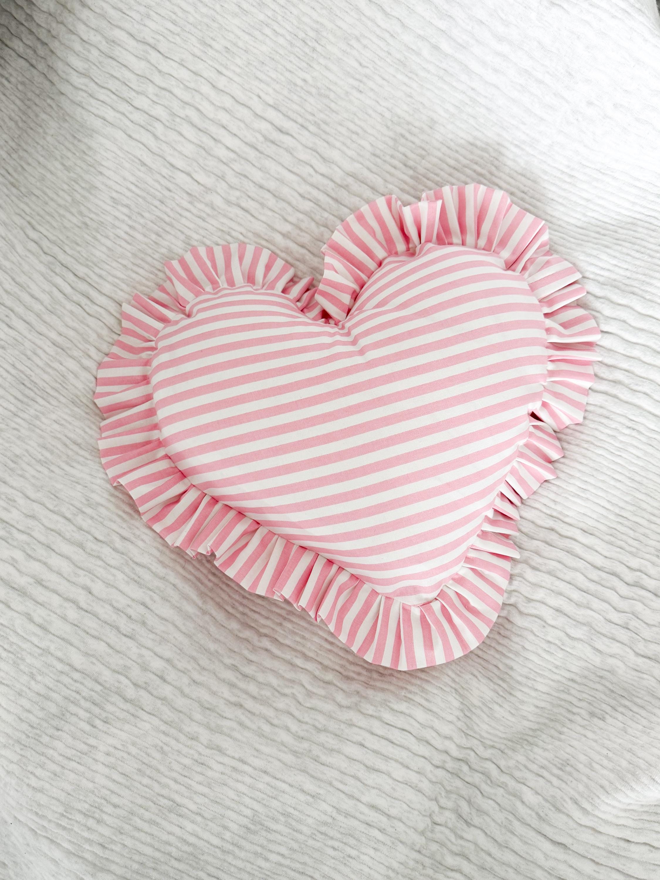 Ruffle Heart Pillow: Cottagecore Coquette Room Decor - Girly Accent ...