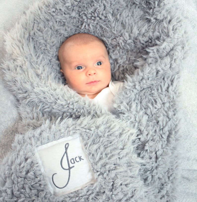 Faux Fur Baby Blanket Lovey Personalized Name Double Sided | Etsy