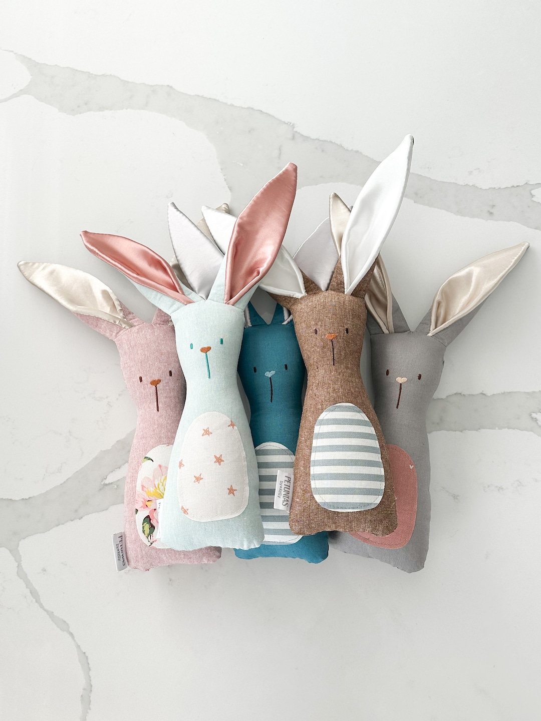 Handmade Linen Stuffed Bunny: Soft Plush Easter Toy, Nursery Decor ...