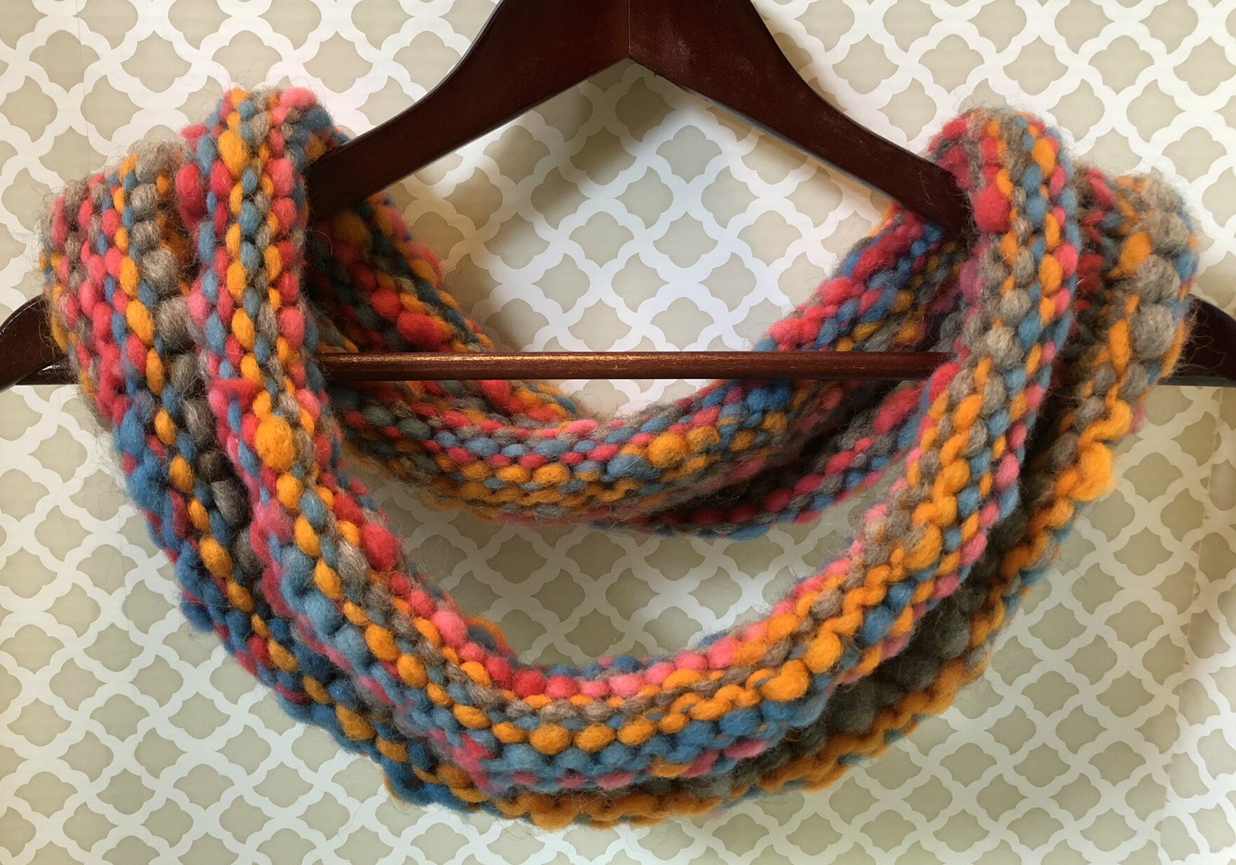 Multi-colored Wool Moebius Scarf - Etsy Polska