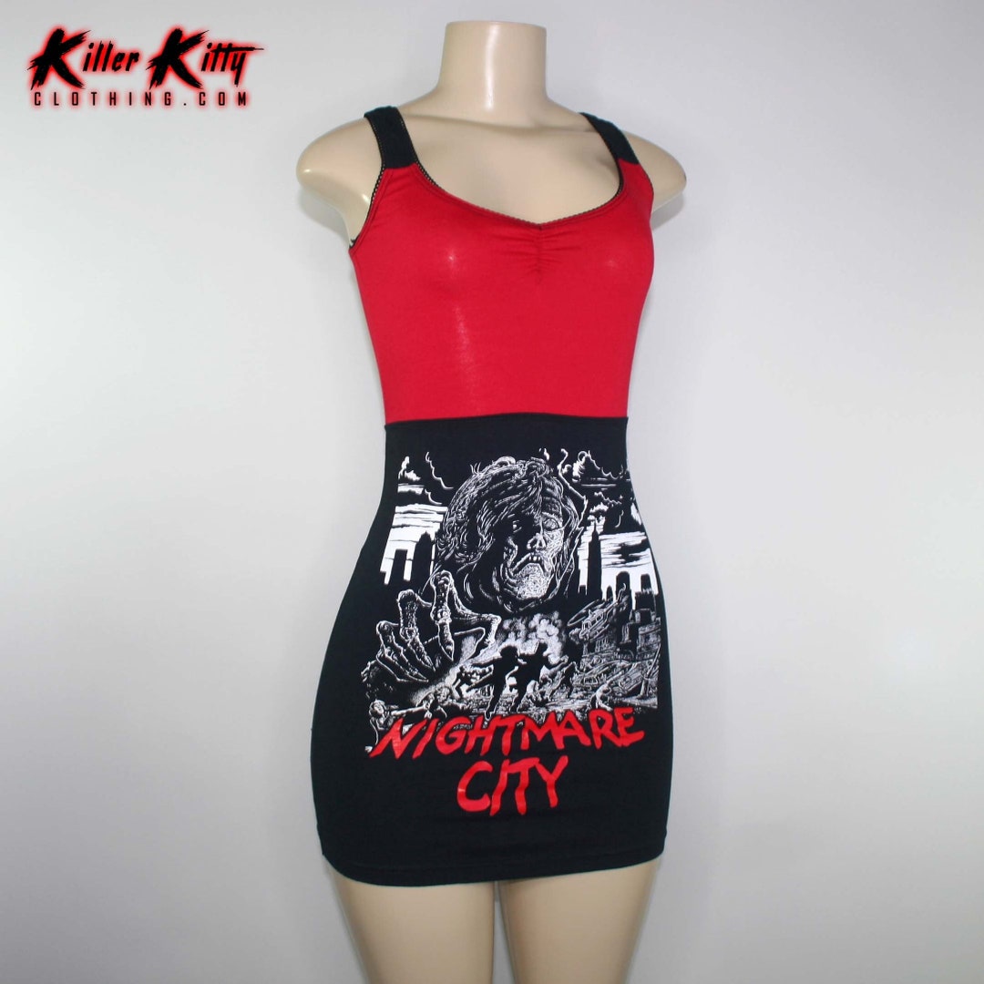 Altered NIGHTMARE CITY DRESS Horror Movie Shirt Halloween 80s Zombie ...