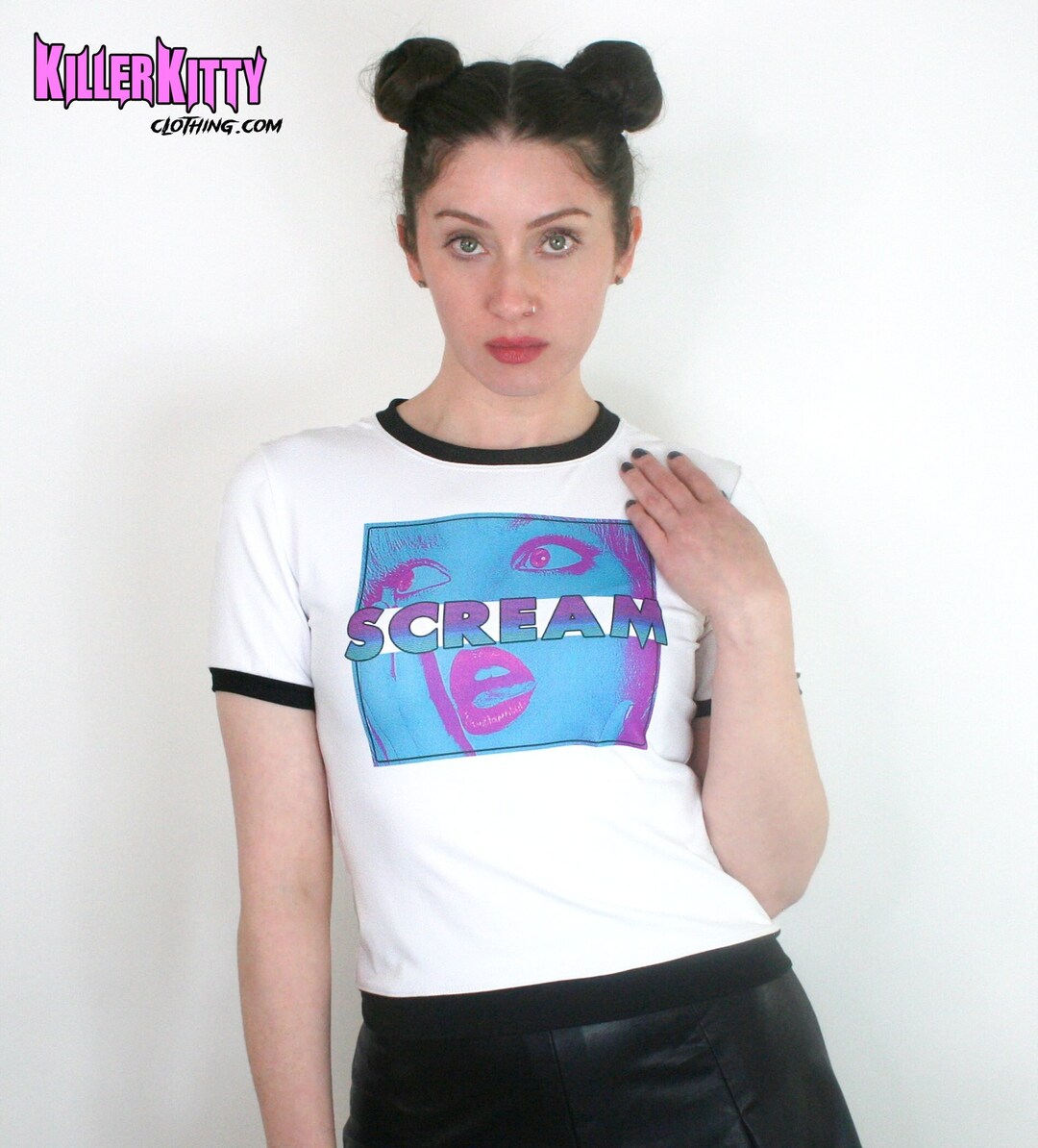 Scream Horror Movie Ringer Shirt Cropped Baby Tee Goth Alt Tshirt Y2K ...
